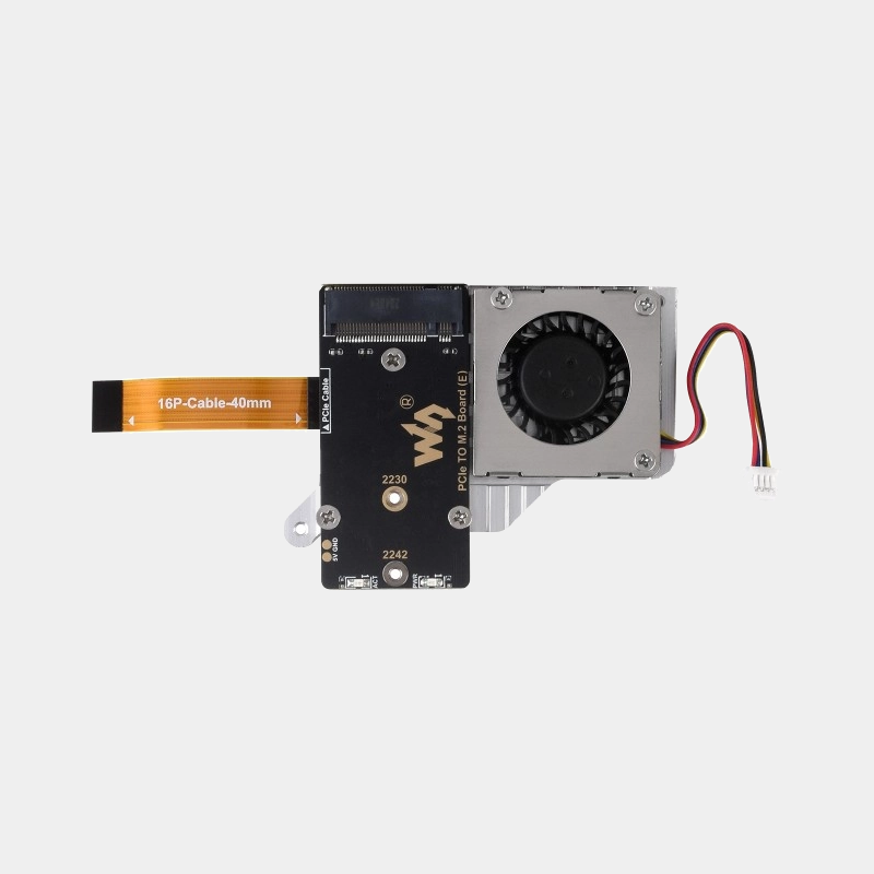 PCIe to M.2 card with fan for Raspberry Pi 5 - MONRASPBERRY